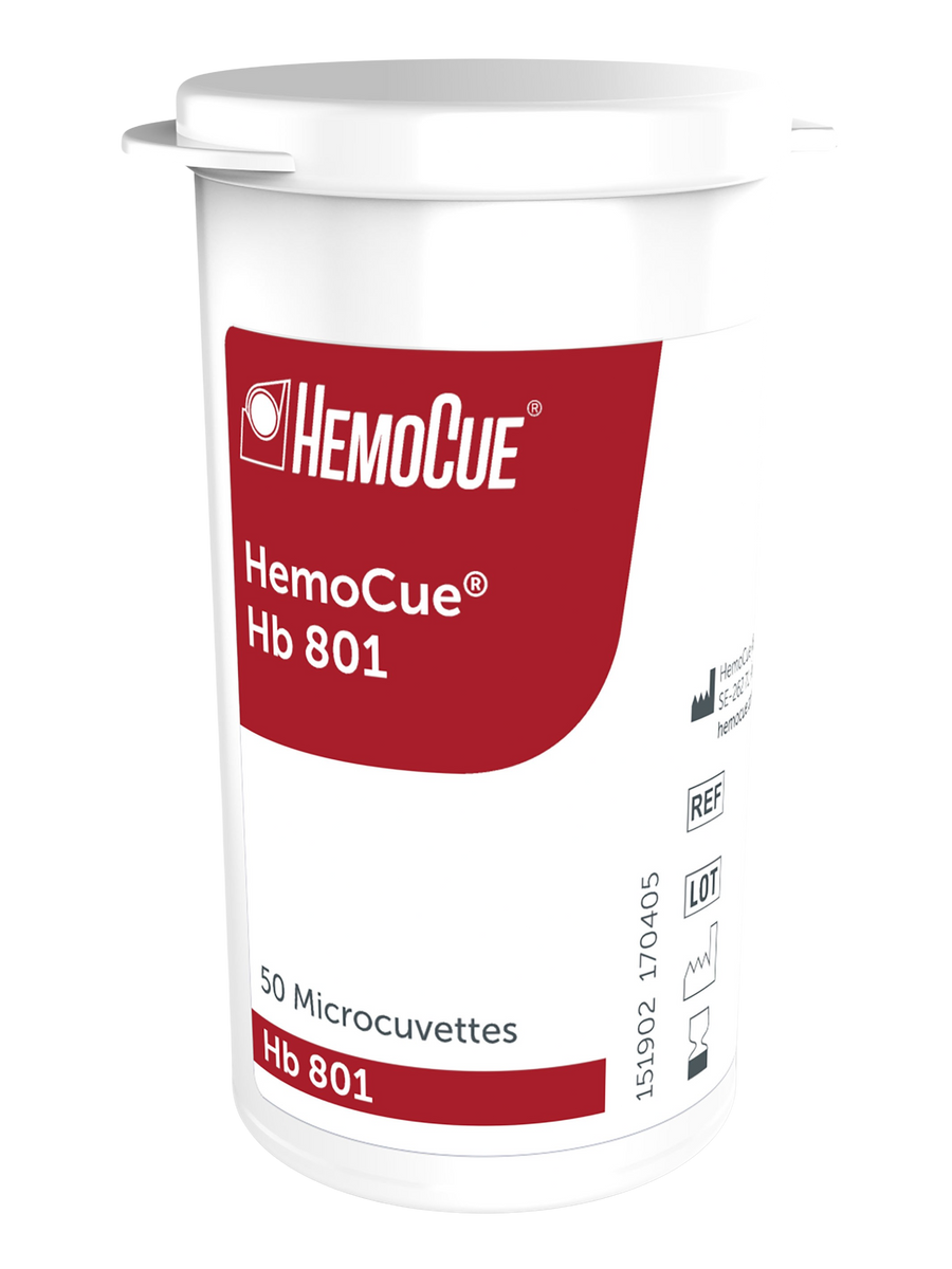 HemoCue® Hb 801 Microcuvettes (4x50, vial/canister). Order code 111905 ...